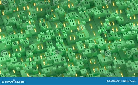green binary code 3d render stock illustration illustration of
