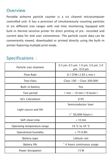 PPT Portable Airborne Particle Counter Battery Type Lithium Ion PowerPoint Presentation ID