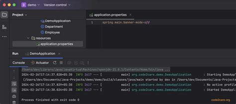 How To Remove Spring Boot Text Banner Shown In Console When Application Starts Code2care