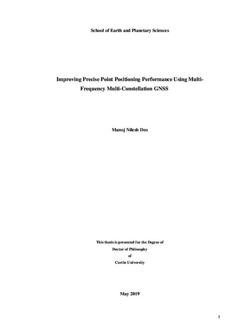 Pdf Improving Precise Point Positioning Performance Using Multi Frequency Multi Constellation Gnss