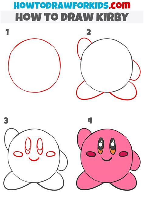 How To Draw Kirby Step By Step Cute Easy Drawings Mini Drawings Easy Drawings