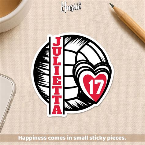Custom Volleyball Name Sticker Personalized Name Team Number