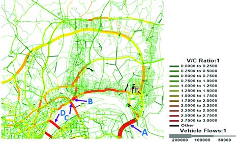 traffic assignment result congested corridor roads download