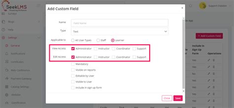 What Are The Permissions Available For Custom Fields
