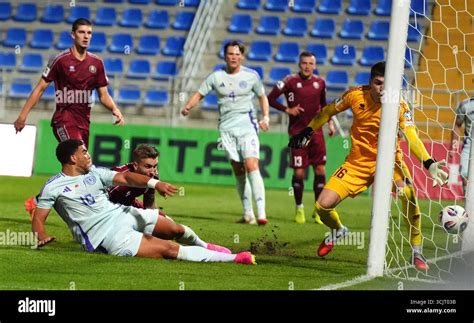 Scotlands Che Adams Scores Their Sides First Goal Of The Game During