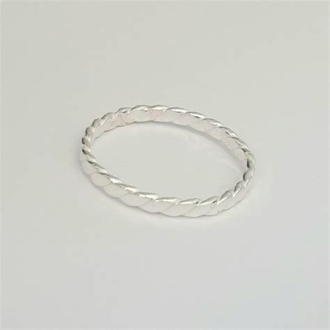 Sterling Silver Twist Ring Silver Twist Ring Flattened Twist Etsy Uk