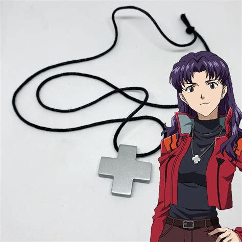 Evangelion Necklace Pendant Replica Misato Katsuragi Cross Necklace Eva