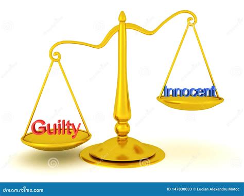 3d Rendering Of Guilty Vs Innocent Justice Concept Stock Illustration
