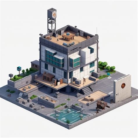 Premium Ai Image 3d Building Model