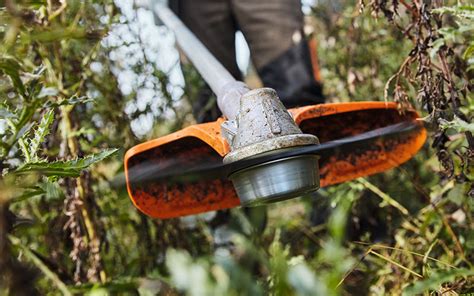 Stihl Fs Km Brushcutter With Tooth Grass Blade Off