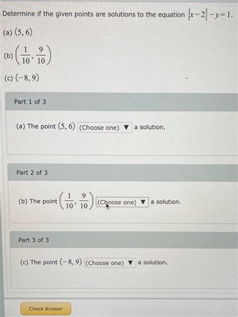 Solved Determine If The Given Points Are Solutions To The Chegg Com