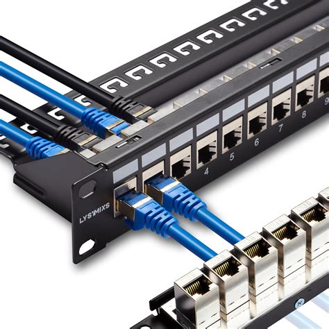 Lysymixs 24 Port Rj45 Patch Panel Cat6 Stp Feed Through Coupler Network Panel 19