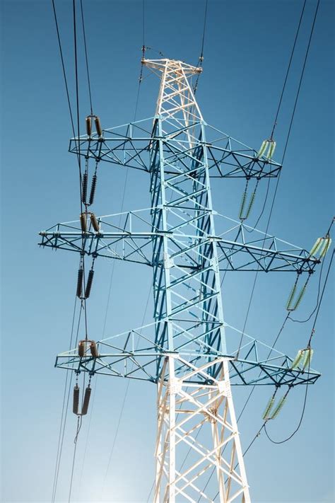 High Voltage Transmission Network Lines In Russia Overhead Transmission Lines Conductors Stock