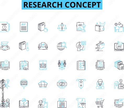 Research Concept Linear Icons Set Experimentation Methodology Hypothesis Data Analysis