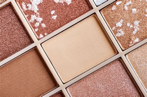 Premium Photo Eyeshadow Colorful Shades Palette In Beige Tones Closeup Beauty Abstract Background