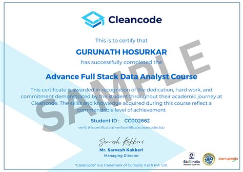 Advanced Full Stack Data Analyst Program By Cleancode Fees Syllabus Certifications