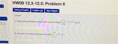 Solved Hw08 123 125 Problem 6 Previous Problem Problem