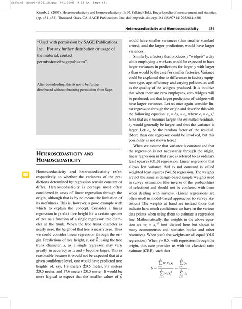 Pdf Heteroscedasticity And Homoscedasticity