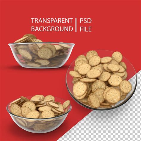Premium Psd Bowl With Circular Crackers Png