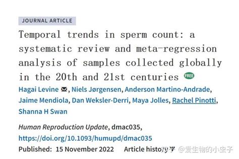 研究回顾：男性生育能力快速降低，近50年全球男性平均精子数量下降超60 知乎