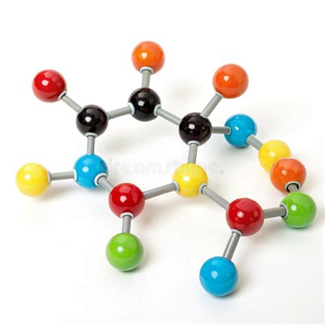 Colorful Molecular Structure Isolated On White Background Stock Illustration Illustration Of