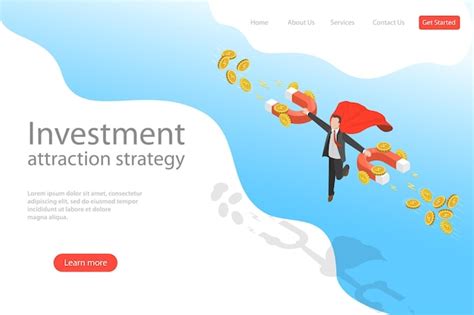 Premium Vector Isometric Flat Vector Landing Page Template Of Investment Attraction Strategy