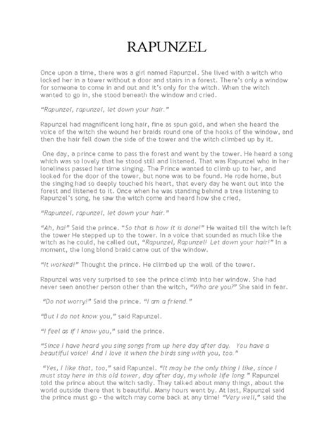 Rapunzel Pdf Rapunzel Rapunzel Pdf Rapunzel