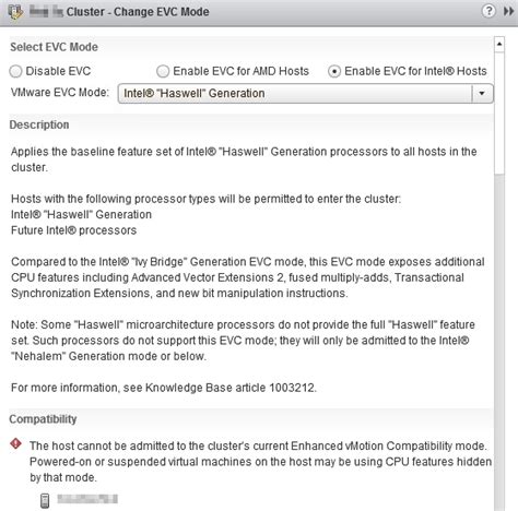 how to enable evc enhanced vmotion compatibility on vmware cluster v6
