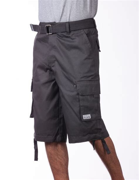 Proclub Pro Club Mens Heavy Cotton Twill Cargo Shorts With Belt 6