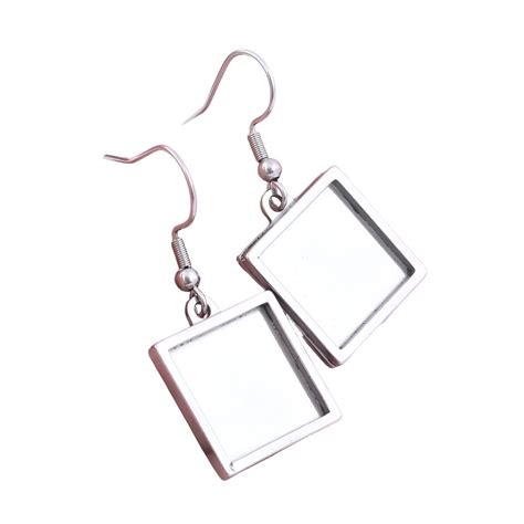 Earring Making Kit 15mm Square Stainless Steel Perfect Pendants Plus