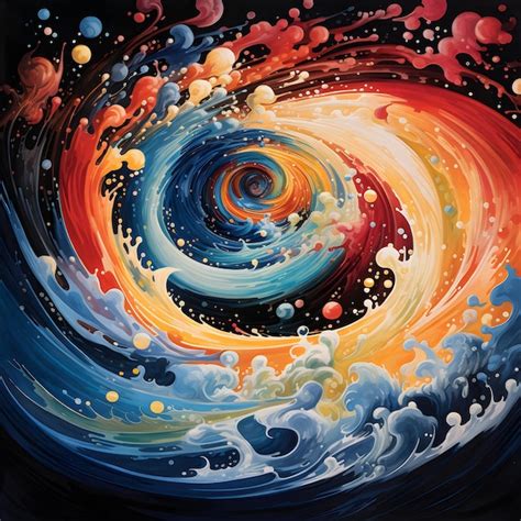 Premium Ai Image A Swirling Vortex Of Vibrant Colors And Shapes
