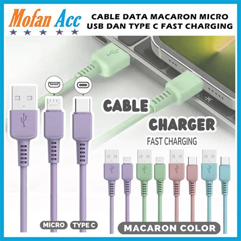 Jual Kabel Data Charger Macaron Micro Usb Type C Cable Transmission Bentuk Bulat Kabel Casan