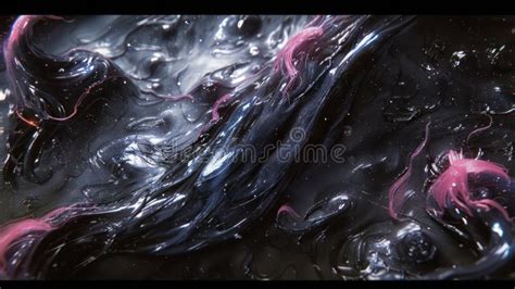 Abstract Swirling Patterns In Dark Colors With Hints Of Pink Resembling Cosmic Or Fluid Forms