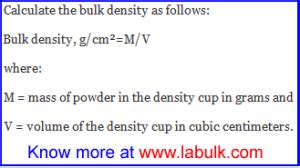 Calculation Of Bulk Density LABULK