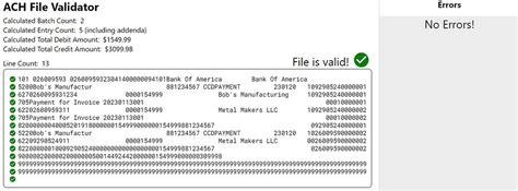 Common Nacha File Examples