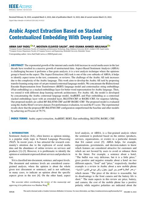 pdf arabic aspect extraction based on stacked contextualized