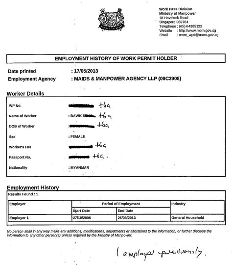 Employment Contract Template Singapore Maids Manpower Com Singapore Maids Agencies