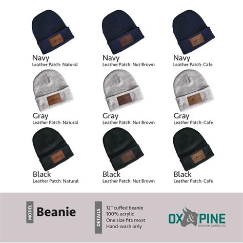 Beanie With Leather Patch Attached Papa Stamp Fathers Day T Etsy