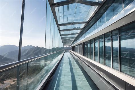 premium photo skybridge made of glass and steel modern structure and