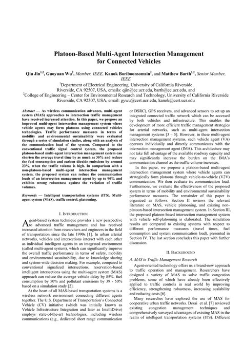 pdf platoon based multi agent intersection management for connected
