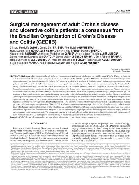 Pdf Second Brazilian Consensus On The Management Of Ulcerative