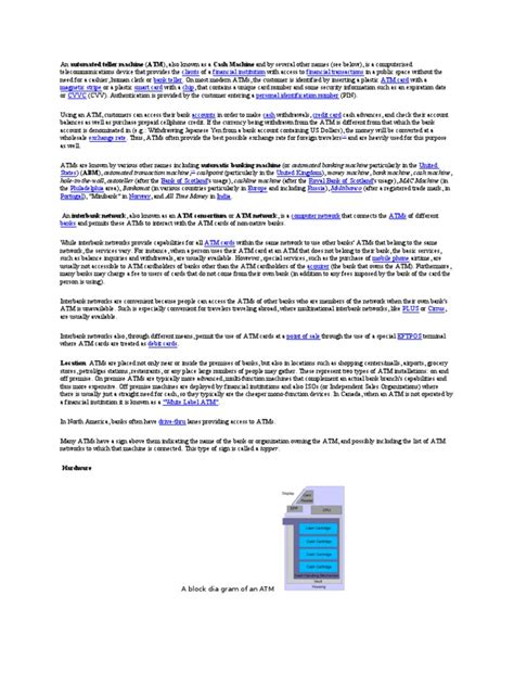 An Automated Teller Machine Pdf Automated Teller Machine Networking