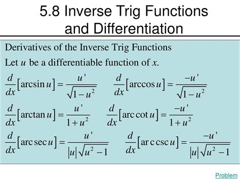 Ppt 58 Inverse Trig Functions And Differentiation Powerpoint