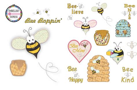 Bee Boppin Machine Embroidery Designs Cd Embellish Express