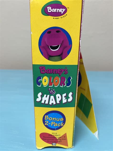Barney Colors And Shapes Sing Along Bonus 2 Pack Vhs Video Tapes Set