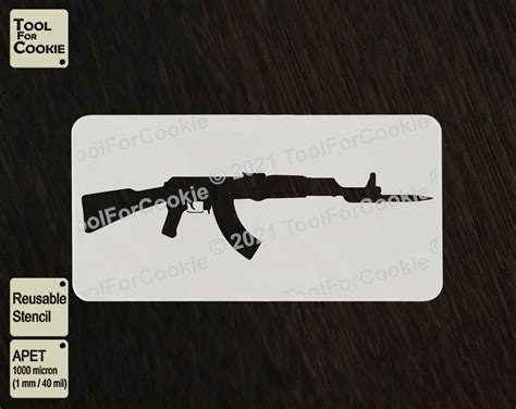 Rifle Ak 47 Stencil Weapon Stencil Etsy