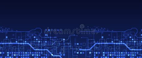 Abstract Technology Concept Circuit Board High Computer Color Background Stock Vector