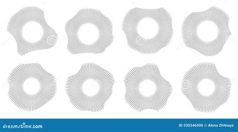 Radial Sound Wave Concentric Audio Rhythm Line Dynamic Set Radial Signal Or Vibration Elements