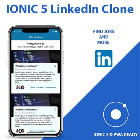 ionic 5 linkedin app full template code market