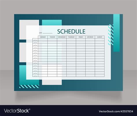 Weekly Loading Schedule Worksheet Design Template Vector Image